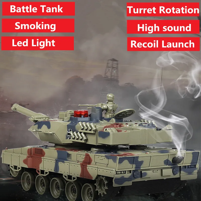 Large 2.4g Remote Control Battle Tank With Sound Smoking Cool Led Light ...