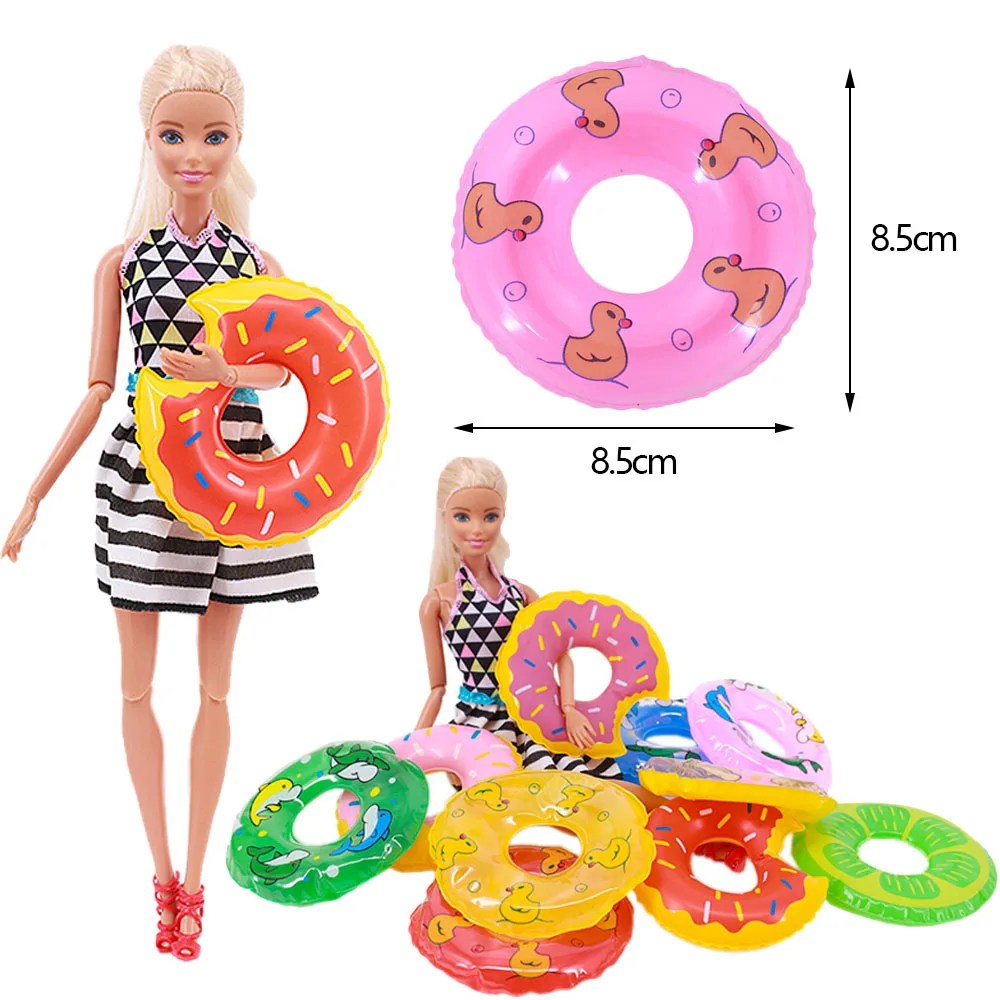Barbies Accessories Mini Swimming Ring Lifebuoy Whale Duck Print ...