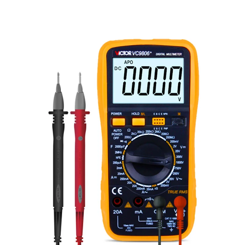VICTOR VC9806+ Digital Multimeter DMM Ammeter Voltmeter Ohmmeter w ...