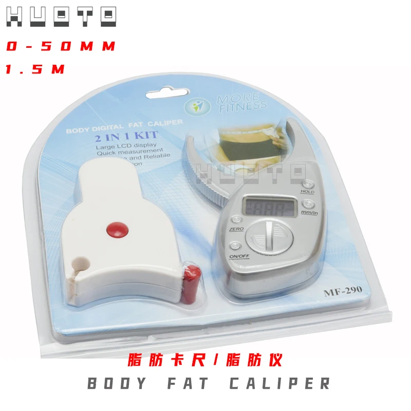 2In 1 Kit Digital Body Fat Caliper and Body Measure Tape Digital Body ...