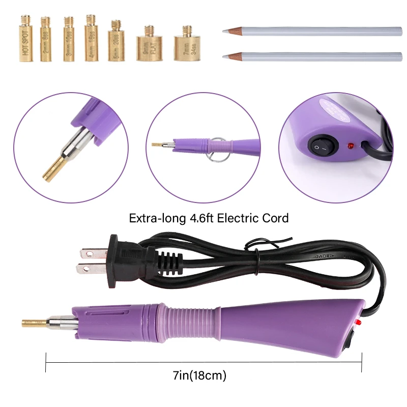 Fast Heated Hotfix Rhinestones Eu/us Plue Applicator Iron-on Wand Heat ...