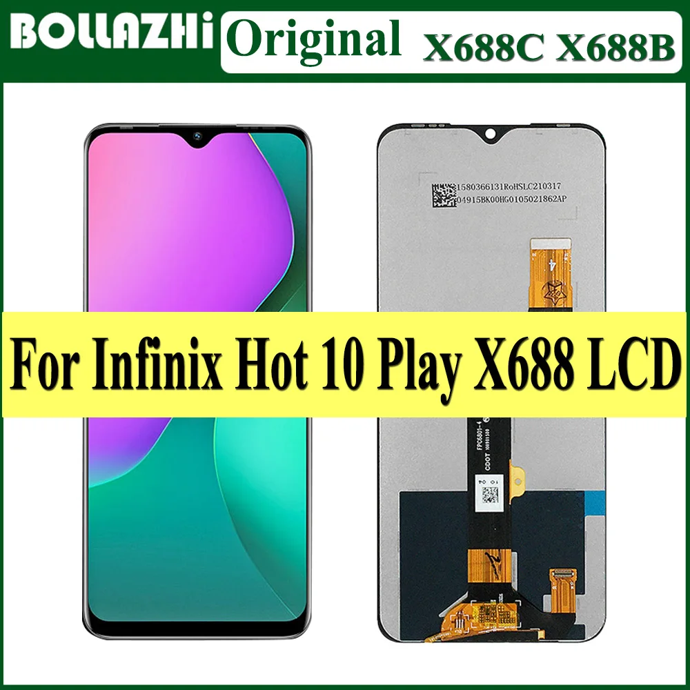 Original X688 For Infinix Hot 10 Play Lcd Display 6.82" Touch Screen ...