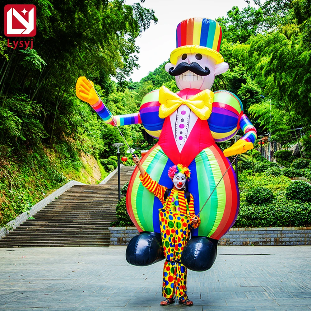 3.5m Inflatable 3d Cartoon Clown Diy Walking Dance Playground ...