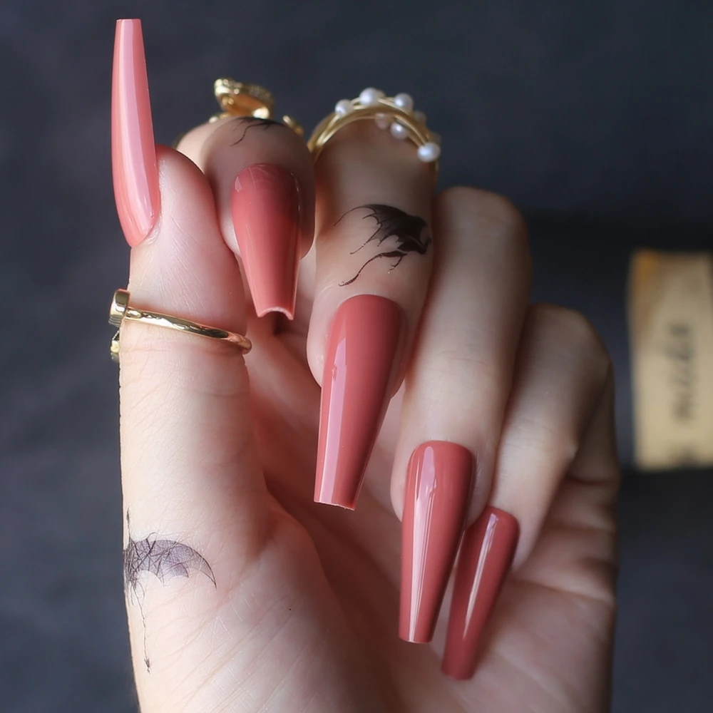 Coral Acrylic Nails