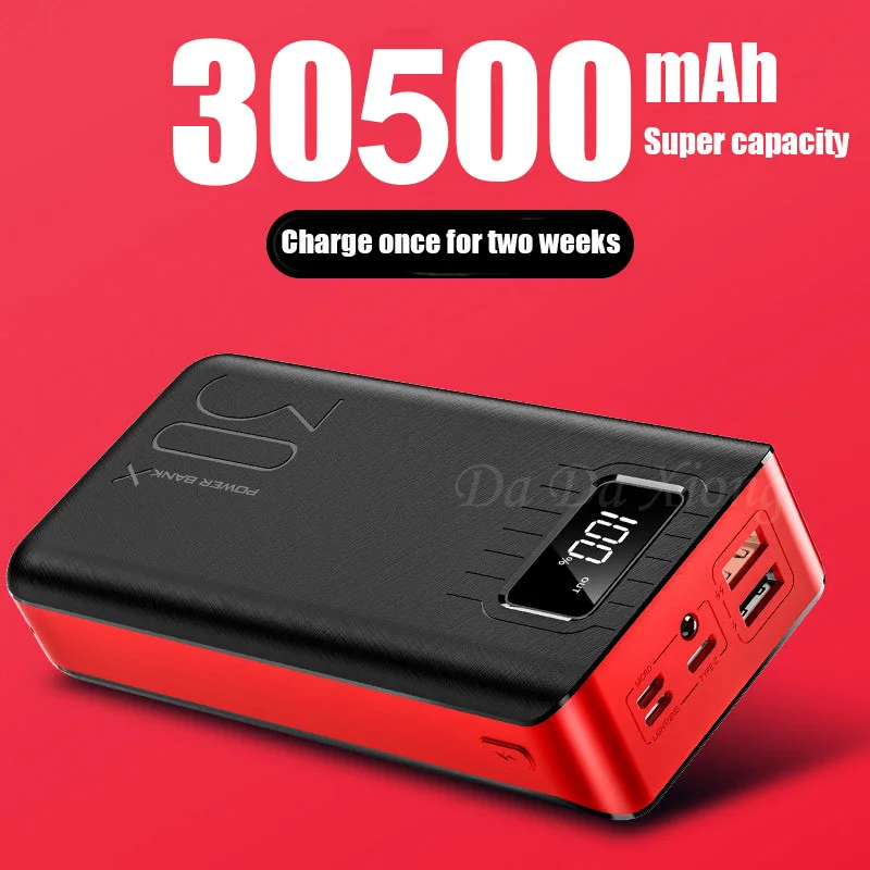 Discount Power Bank High Capacity 30500mah External Battery 3 USB LED ...