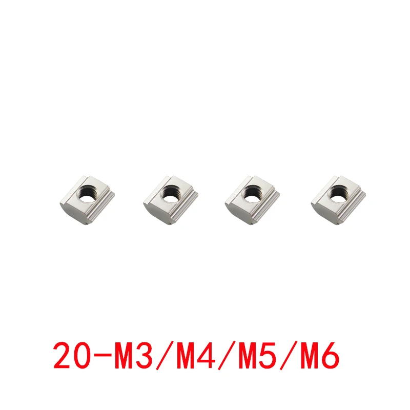 50pcs-M3-M4-M5-M6-T-Sliding-Nut-T-Block-Square-nuts-T-Track-Sliding ...