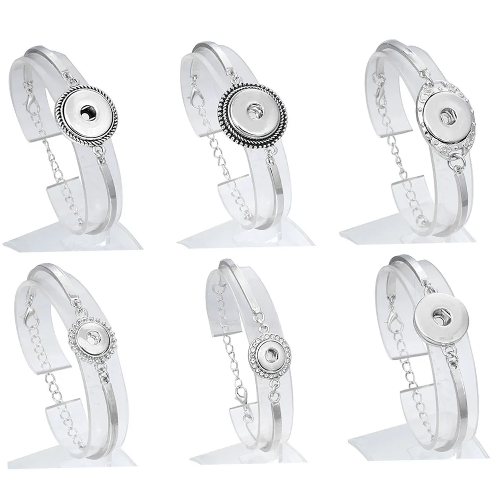 New-Snap-Button-Jewelry-Bracelet-Adjustable-Metal-Snap-Bracelet-Bangle ...