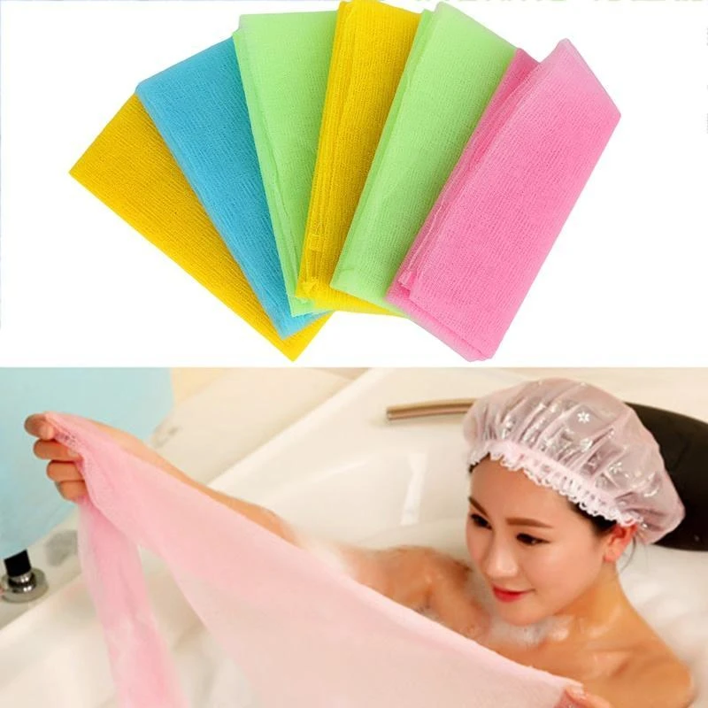 1pc Nylon Mesh Bath Shower Body Washing Clean Exfoliate Puff Scrubbing ...