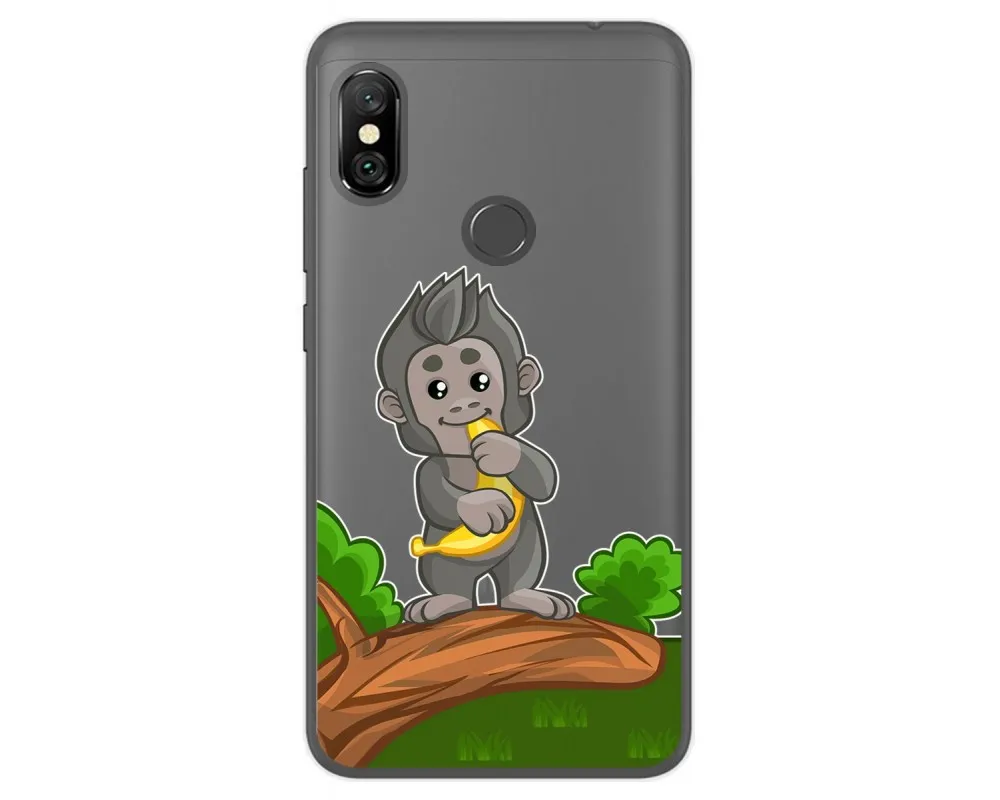 Clear Gel Case For Xiaomi Redmi Note 6 Pro Design Monkey Drawings ...