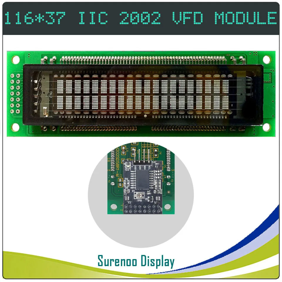 Surenoo 116*37MM 2002 20X2 202 Serial IIC I2C VFD Display Screen LCD ...