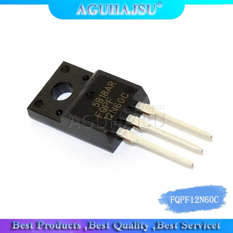 FQPF12N60C 12N60 12A / 600V n channel MOSFET original auténtico, 10 unids/lote|Circuitos ...