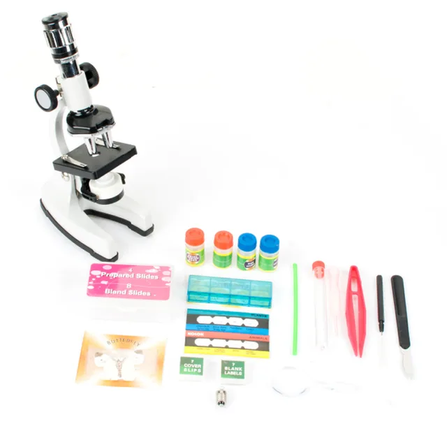 Children’s student biological microscope set 1200 times metal ...