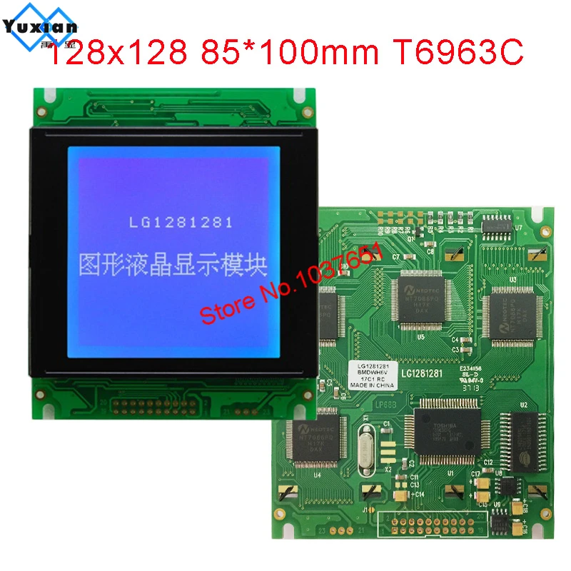 LCD Module 128x128 Display Panel 85X100mm T6963C UCI6963 ...