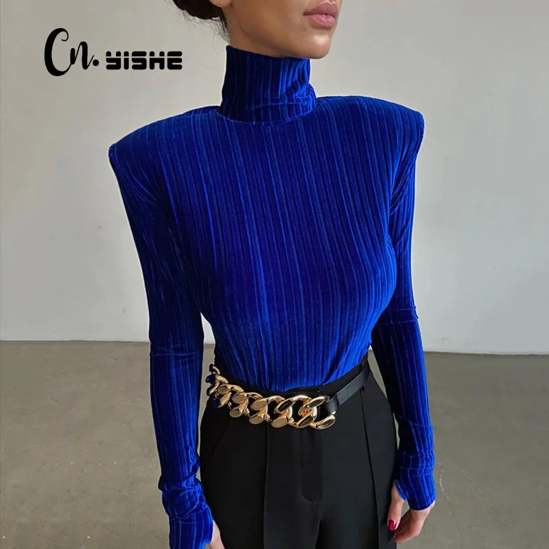 Cnyishe Elegant Long Sleeve Sexy Backless Velvet Bodysuits Female