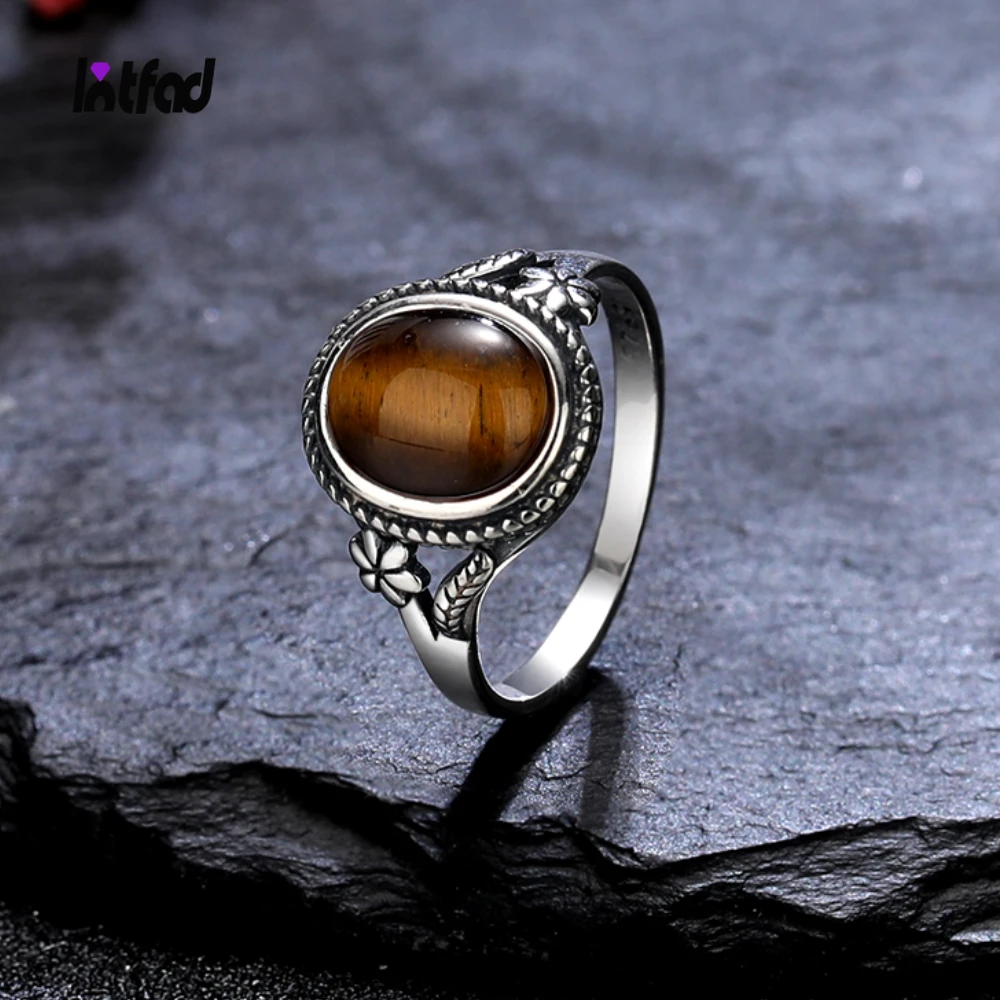 Natural 8*10mm Tiger's Eye Stone Finger Ring Fashion Jewelry Rings For ...