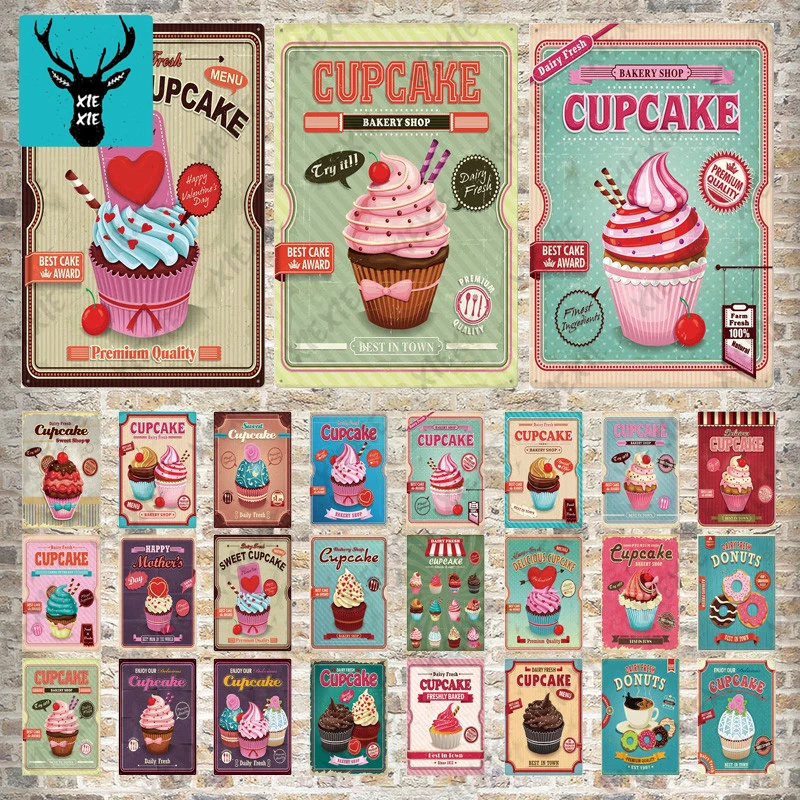 Kek-Metal-Poster-plak-Metal-Vintage-ekmek-mutfak-dekoru-burcu-duvar ...