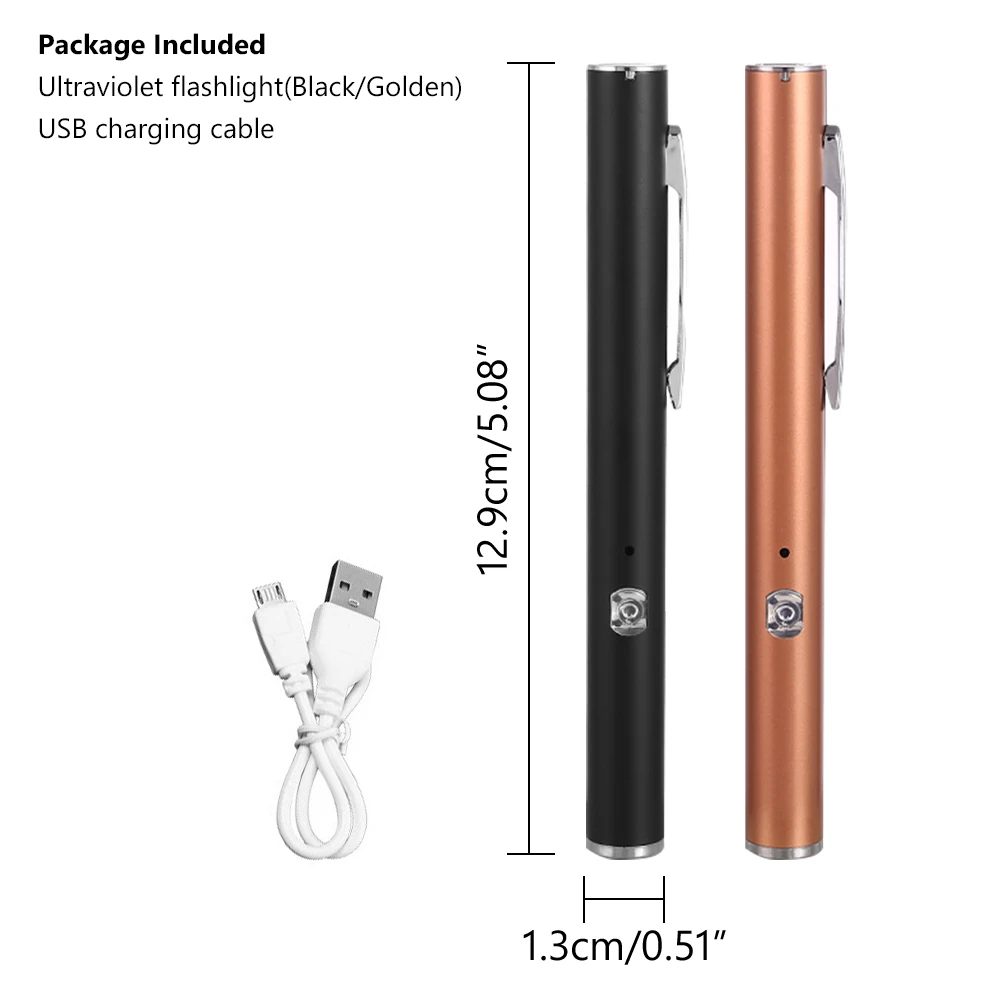 365 UV Veterinary Wood Lamp Pet Fungus Detection Waterproof Flashlight ...