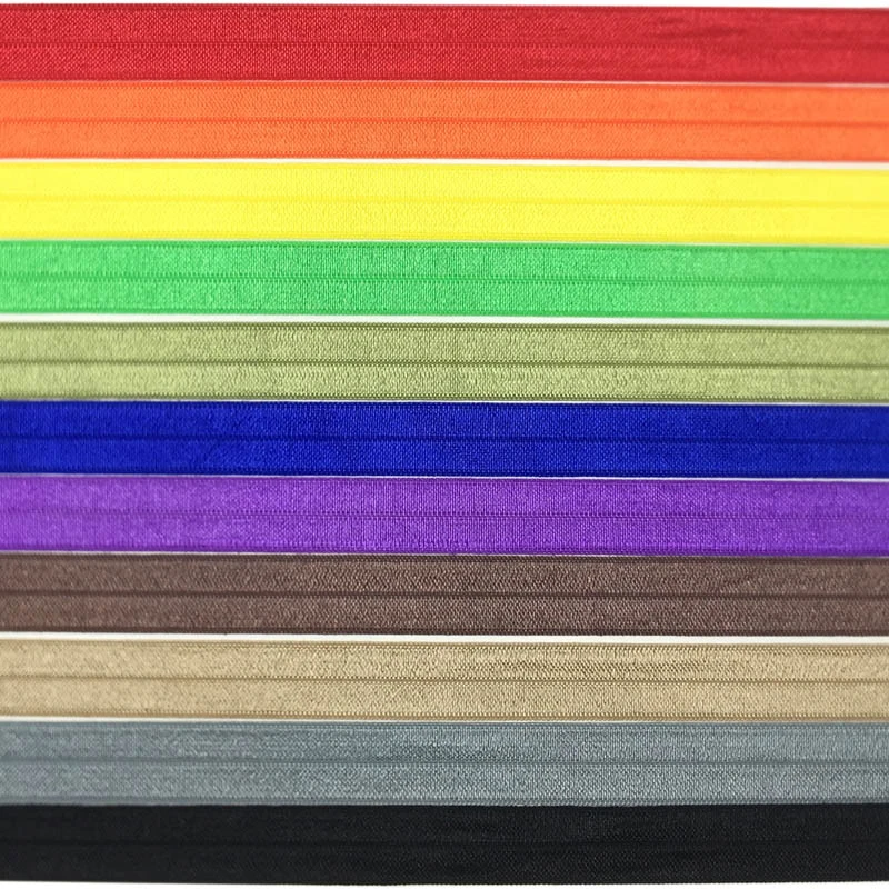 15mm Rubber Band Solid Multicolor Fold Over Spandex Elastic Ribbon For ...