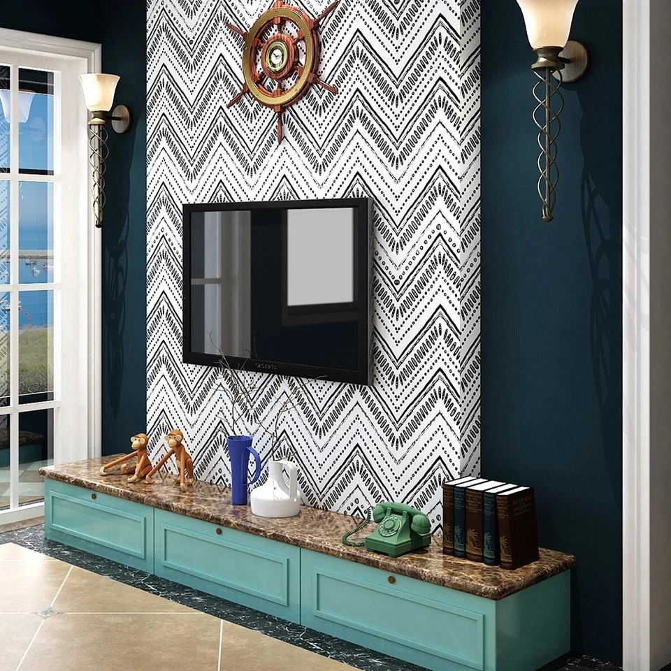 Schwarze Chevron Tapete