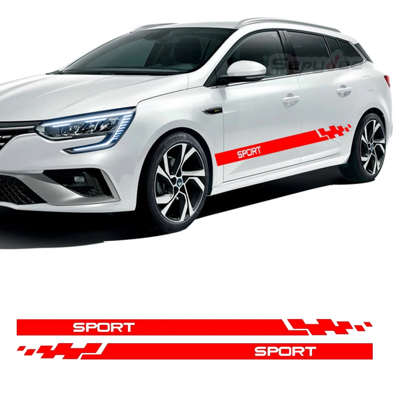 자동차 사이드 스커트 스티커 르노 클리오 메간 2 3 Twing 스포츠 그래픽 롱 스트라이프 바디 장식 비닐 데칼 자동차 액세서리 2 개차량용 스티커 Aliexpress