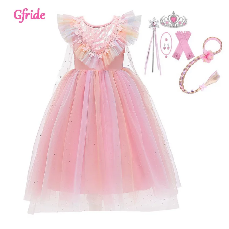 cosplay Dress For Baby Girls Fancy Princess Party Dresses Kids Snow ...