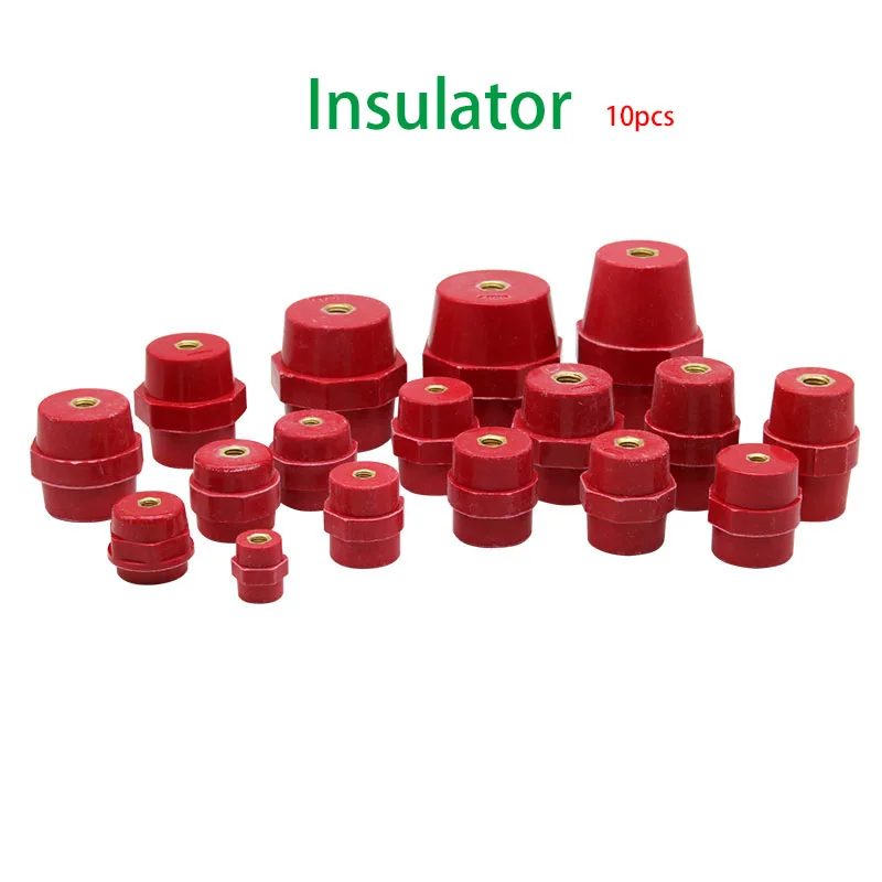 10pcs-Red-resin-SM-high-and-low-voltage-zero-line-row-post-insulator-M6 ...