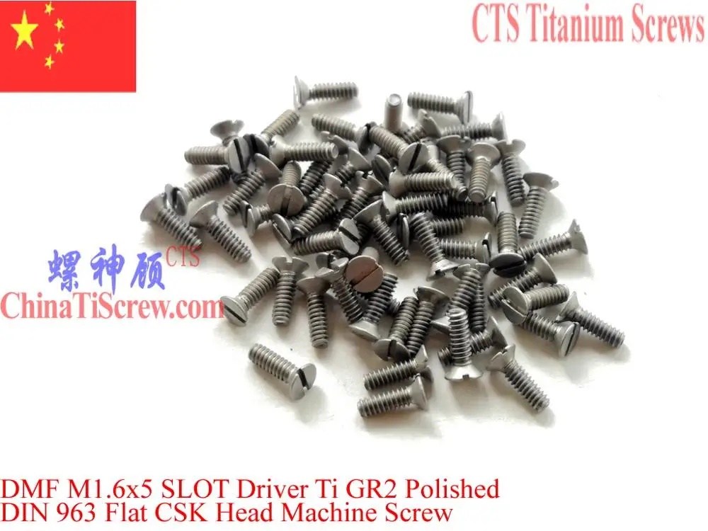 DIN 963 M1.6 Titanium screw M1.6x3 M1.6x4 M1.6x5 M1.6x6 M1.6x8 M1.6x10 ...