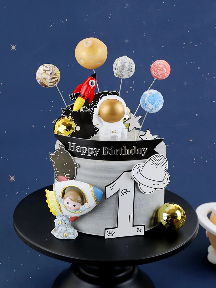 Party Supplies Paper & Party Supplies Moon rocket galaxy fondant cake ...