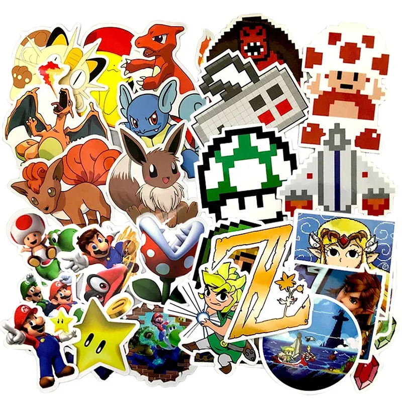 Game-Anime-Pixel-Stickers-Super-bros-Zeldaes-Sticker-For-Wall-Decor ...
