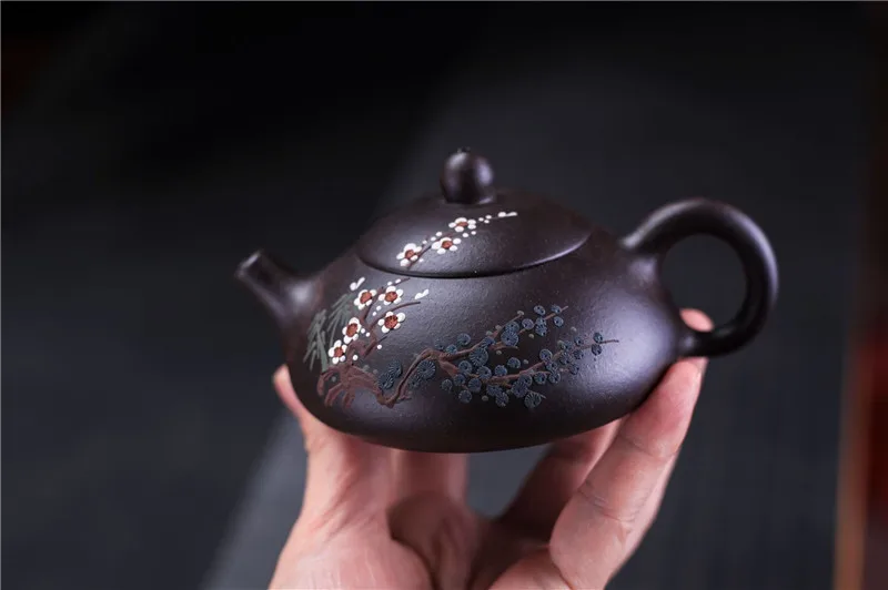 수제 이싱 찻주전자 자cla빛 점토 진흙 검은 주전자 크리에이티브 음료 용기 선물 상자 보내기|찻주전자| - AliExpress