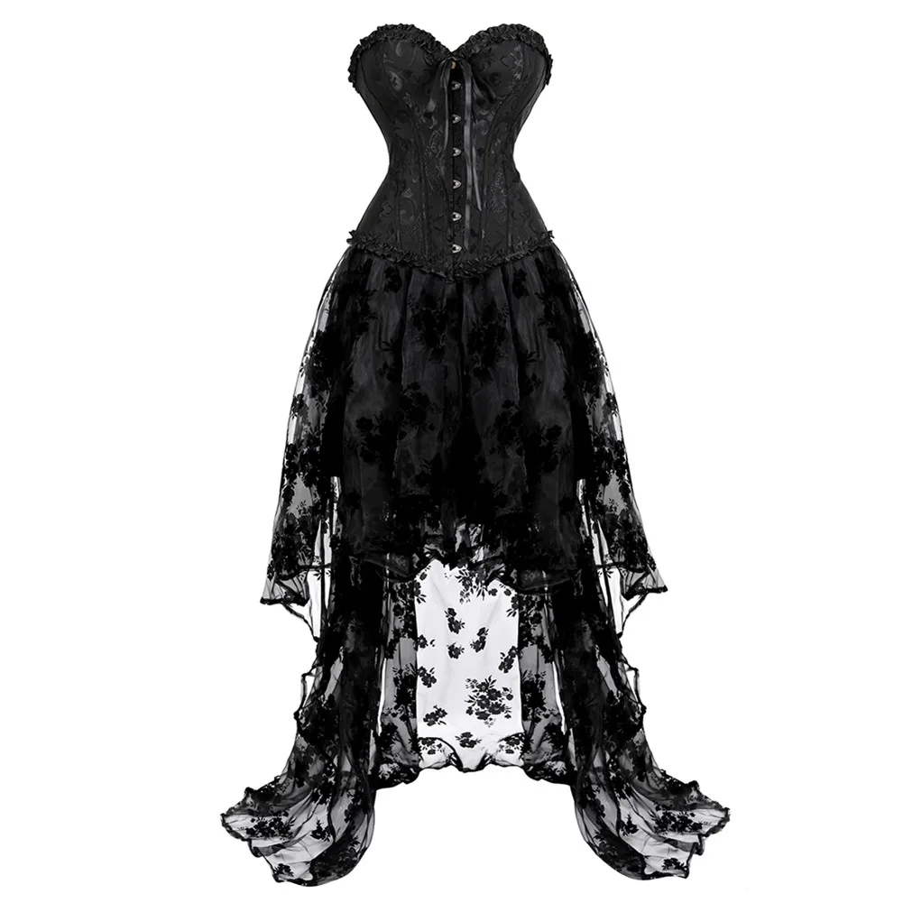 Preto-vitoriano-espartilho-vestido-tutu-sexy-overbust-espartilho ...