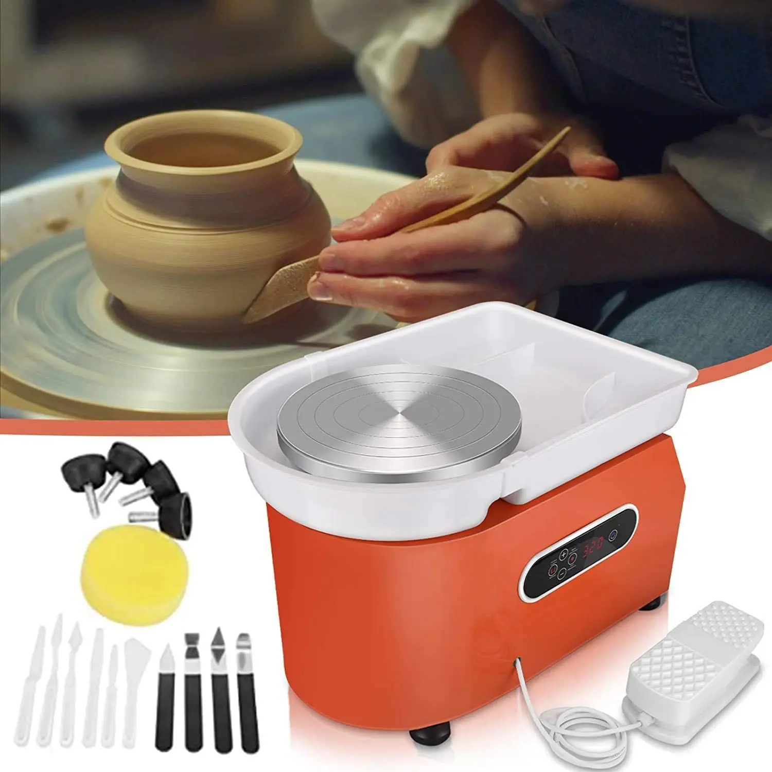 350W Upgraded Version of Electric Pottery Wheel with LCD Display ...
