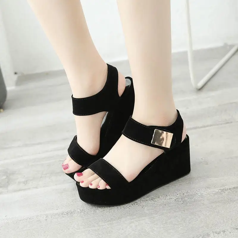 Solid Black Wedges