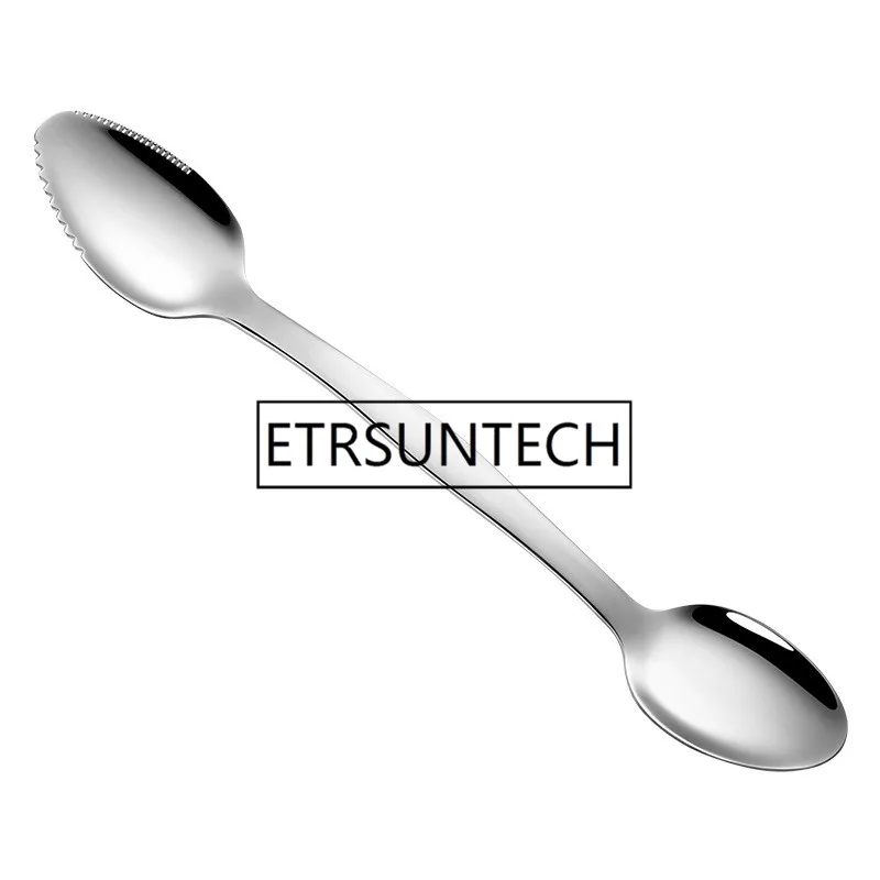 Stainless Steel Double end Spoon Fruit Shaving Scoop Ice Cream Fruit ...