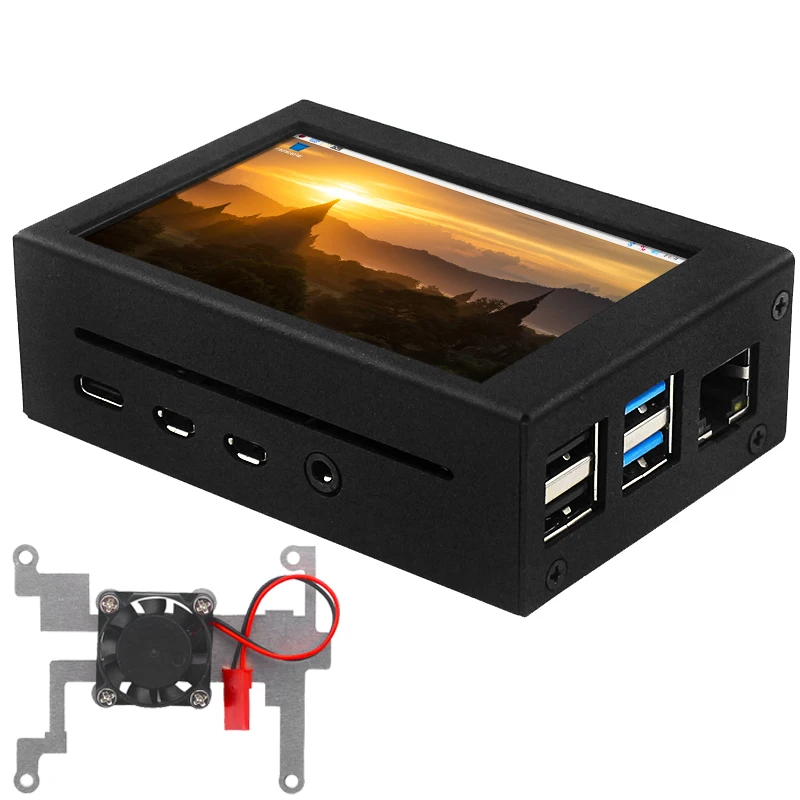 Raspberry-Pi-4-Metal-Case-3-5-Inch-Display-Metal-Protective-Enclouse ...