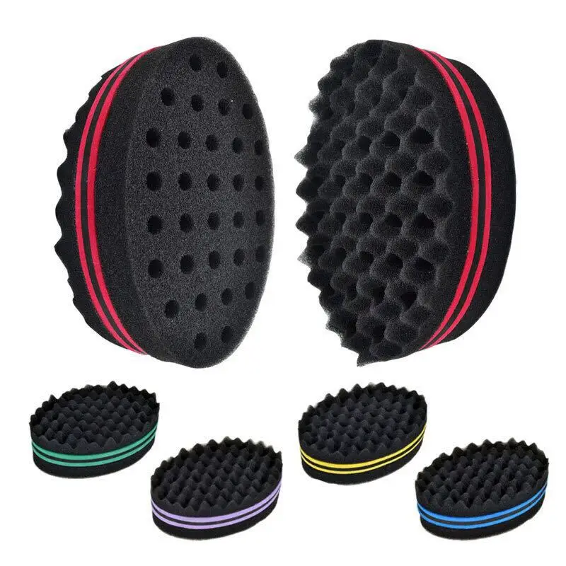 Double-Sided-Oval-Magic-Twisted-Sponge-Hairbrush-Afro-Coil-Wave-Dread ...
