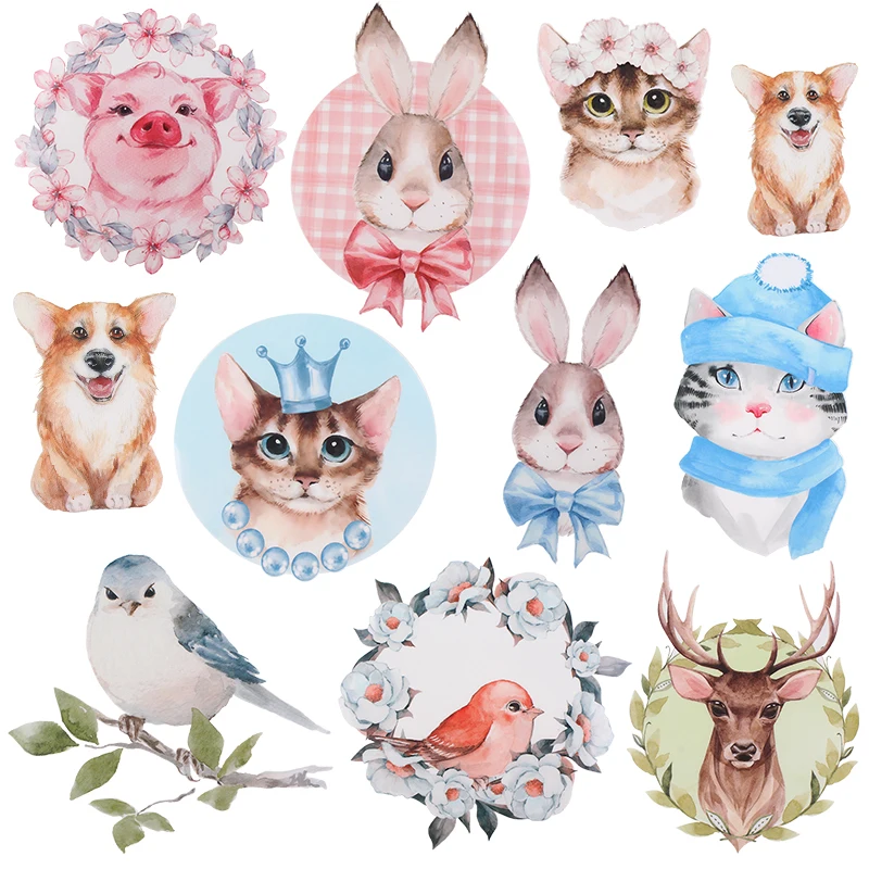 Cartoon-Animal-Patch-Iron-on-Transfer-Cute-rabbit-Dog-Small-Animal ...