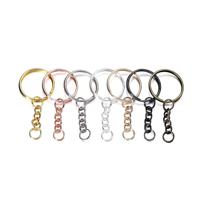 50Pcs/Lot Key Ring Key Chain Round Split Keyfob Keyrings With Jump Ring ...