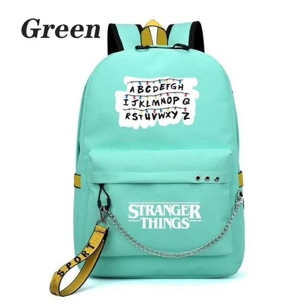 Stranger Things USB Backpack women pink Shoulder Bag Student's School ...