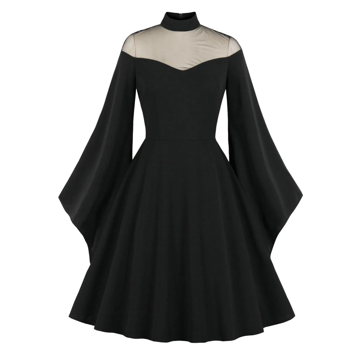 Women Gothic Black Dress Medieval Retro Queen Princess Party Halloween ...
