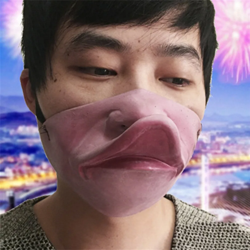 Men Women Latex Big Nose Funny Scary Horrible Latex Mask Half Face ...