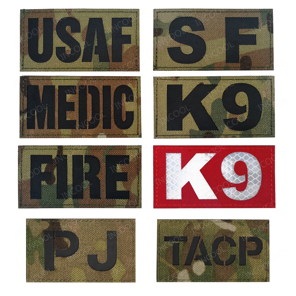 Infrared IR Reflective Patch TACP MP K9 FIRE MEDIC Combat Emblem Tactical Military Decorative ...