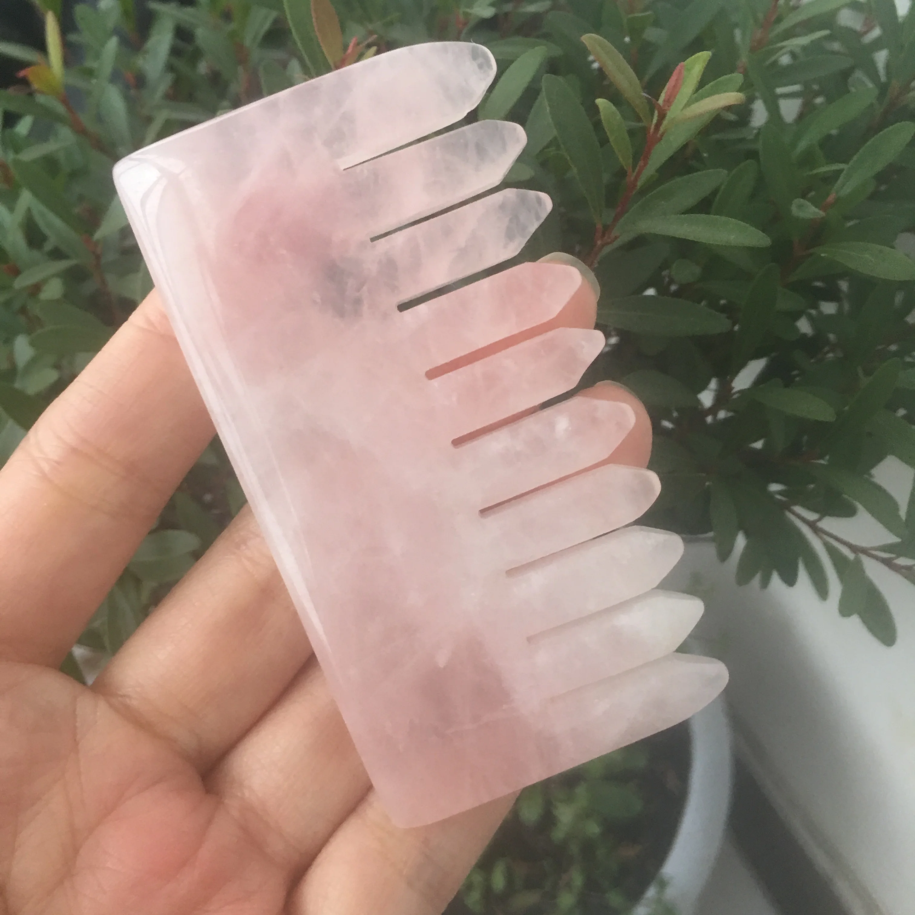 Natural-Rose-Quartz-Crystal-Comb-Head-Hair-Health-Massage-Gua-Sha-Combs ...