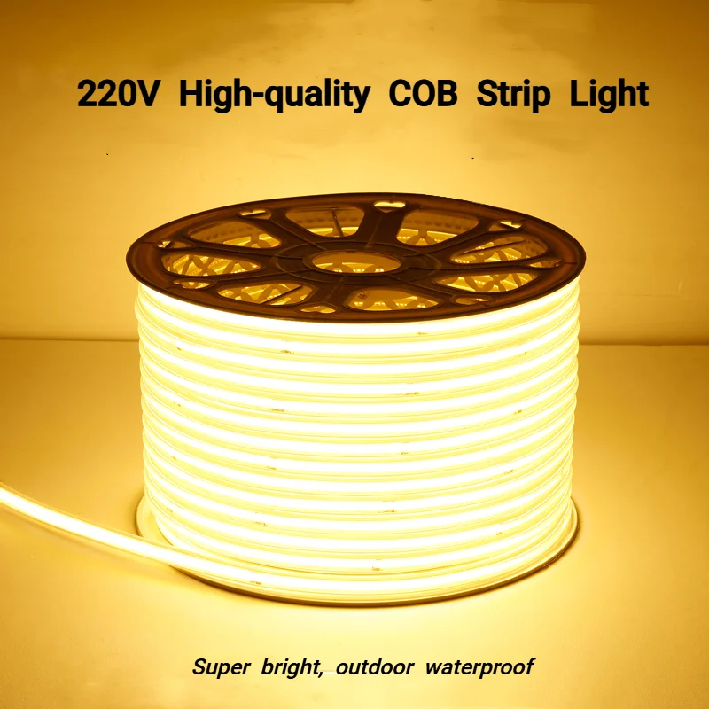 Flexible COB Led Strip Light AC 220V/110V Waterproof Linear LED Strip ...