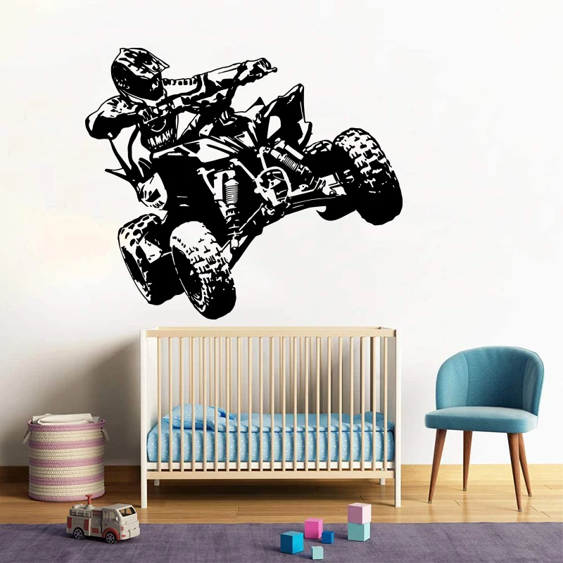 Extreme-Atv-Quad-Rider-Four-Wheeler-Motorcycle-Wall-Sticker-Man-Cave ...