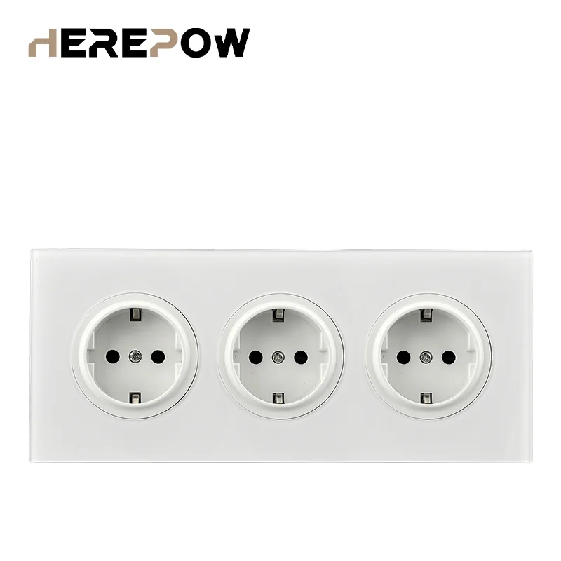 Herepow Triple Wall Power Outlet, socket wall panels 16A EU Standard ...