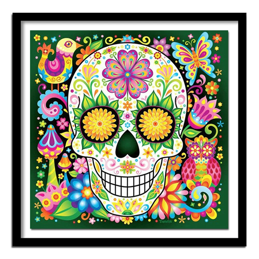 Full Square Diamond 5d Diy Diamond Embroidery Sugar Skulls Diamond ...