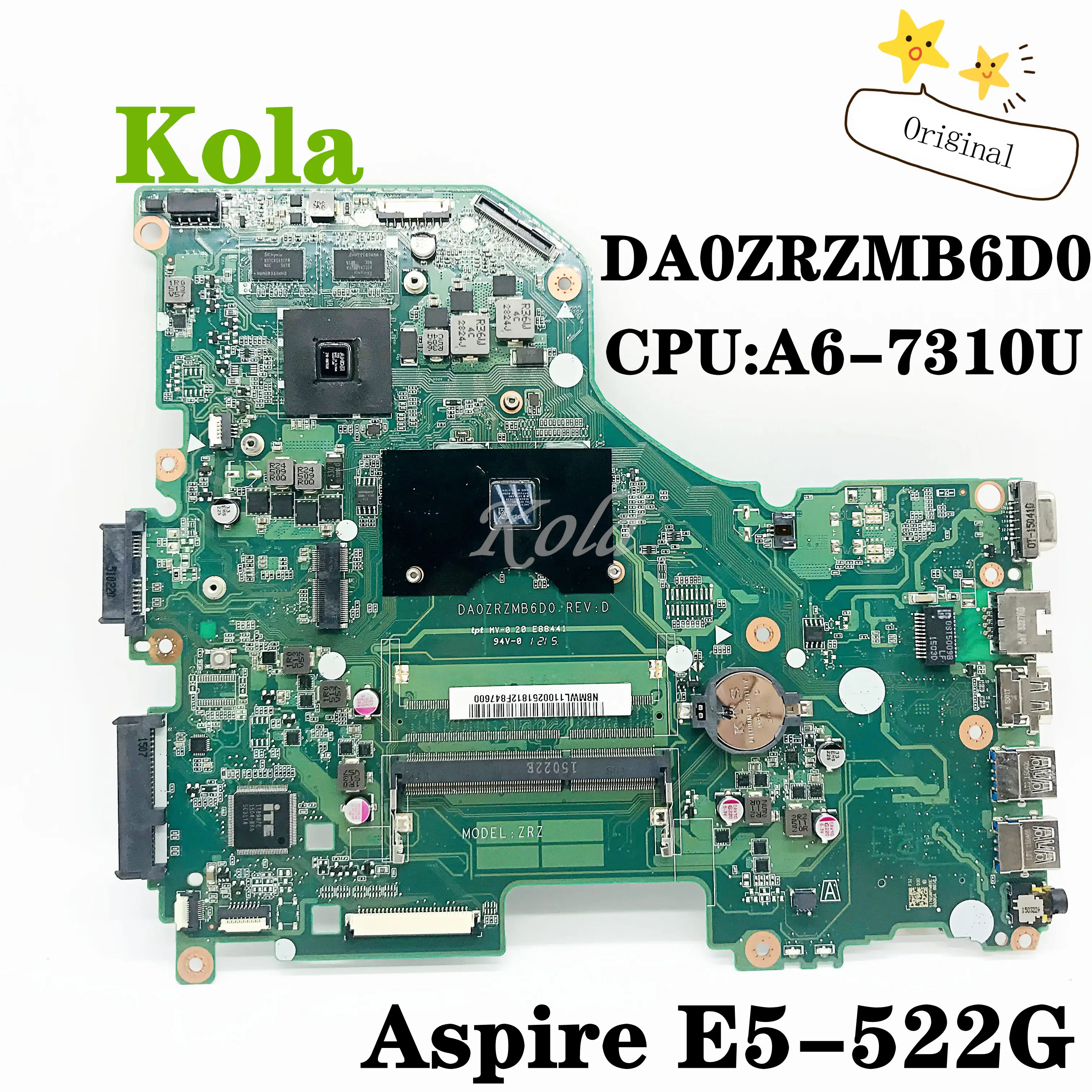 E5 522G 메인 보드 Acer Aspire E5 522 마더 보드 DA0ZRZMB6D0 REV:D NB.MWK11.002 ...