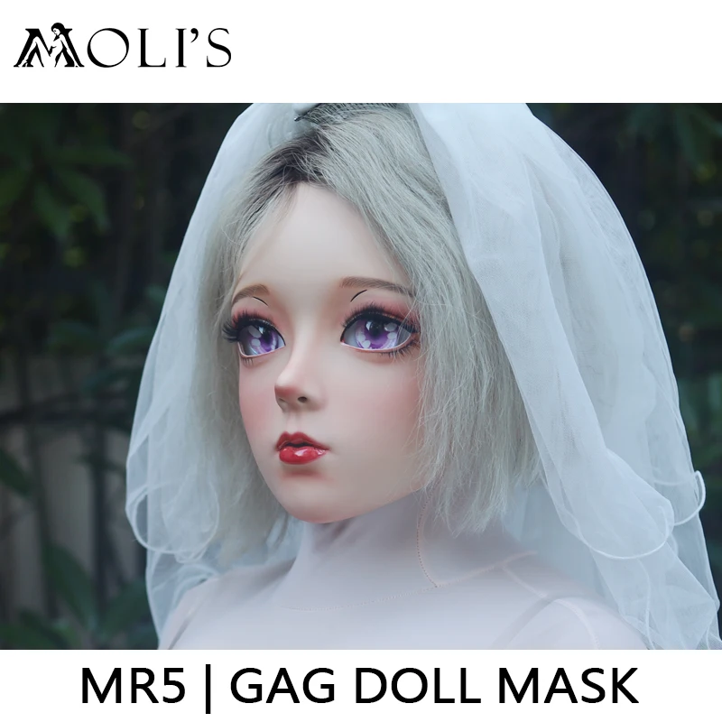 MR5 Kigurumi Female Doll Mask with Gag and Latex Hood by Moli's