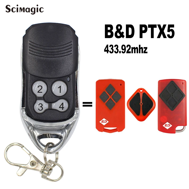 B&D PTX5 PTX-5 Tritran Tri Tran Garage Door BND TB5 BD4 BD2 Remote ...